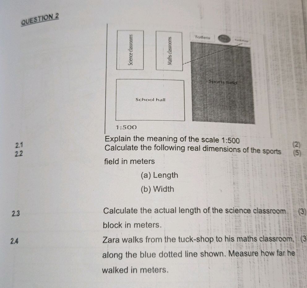 Explain the meaning of the scale 1:500 2.