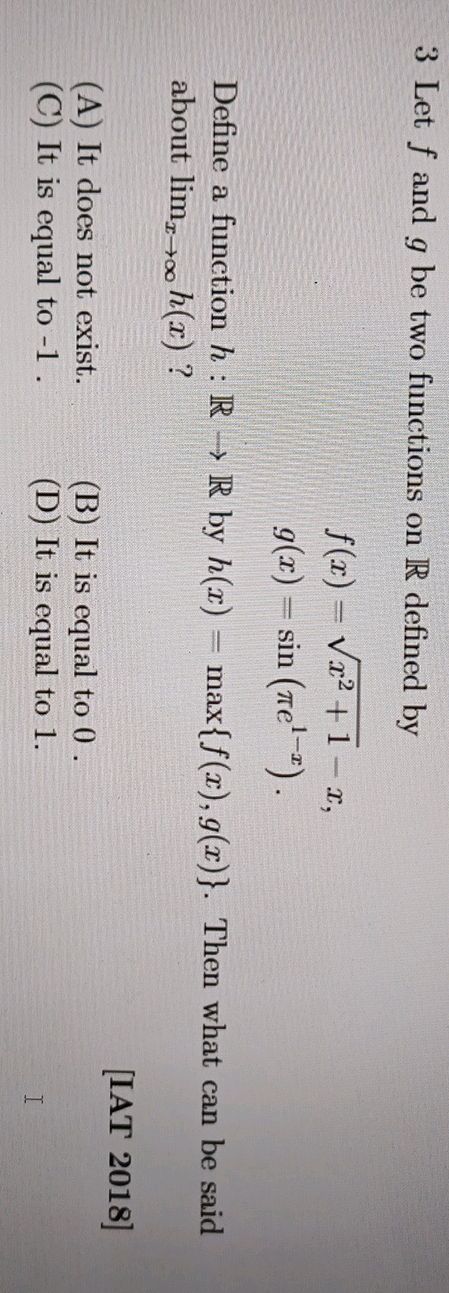 3 Let $f$ and $g$ be two functions on $ {R}$ | StudyX