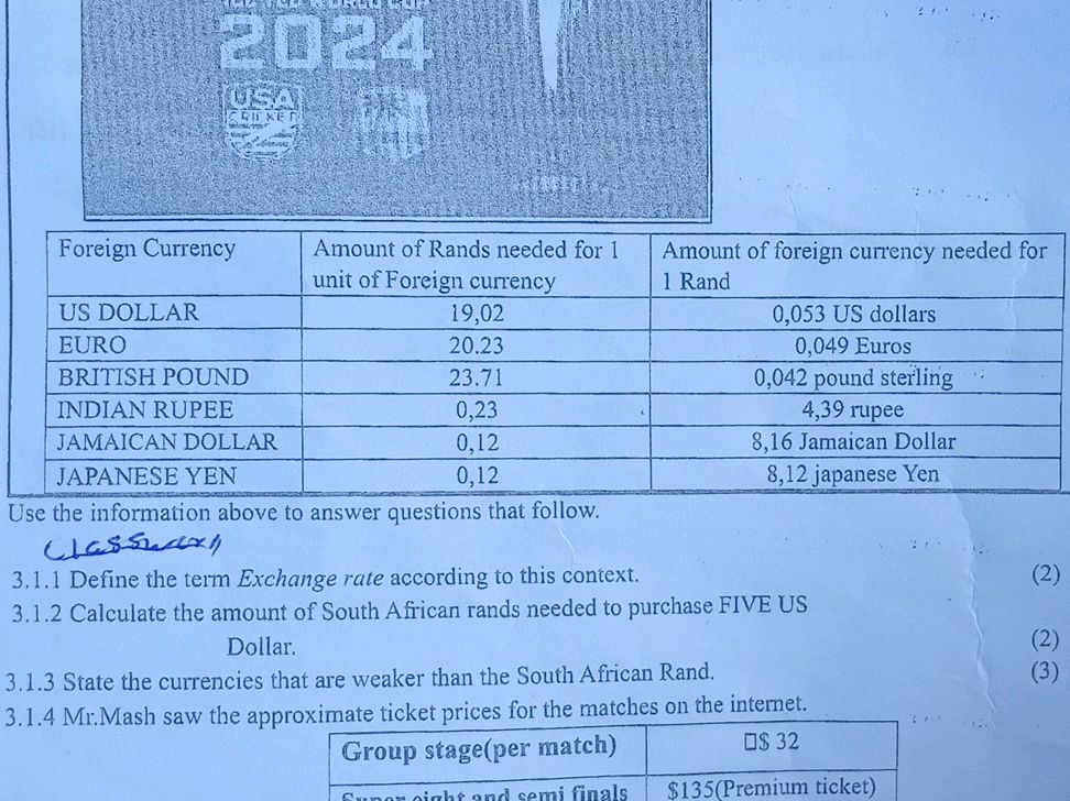 ```markdown | Foreign Currency | Amount of | StudyX