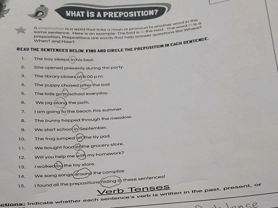 READ THE SENTENCES BELOW. FIND AND CIRCLE | StudyX