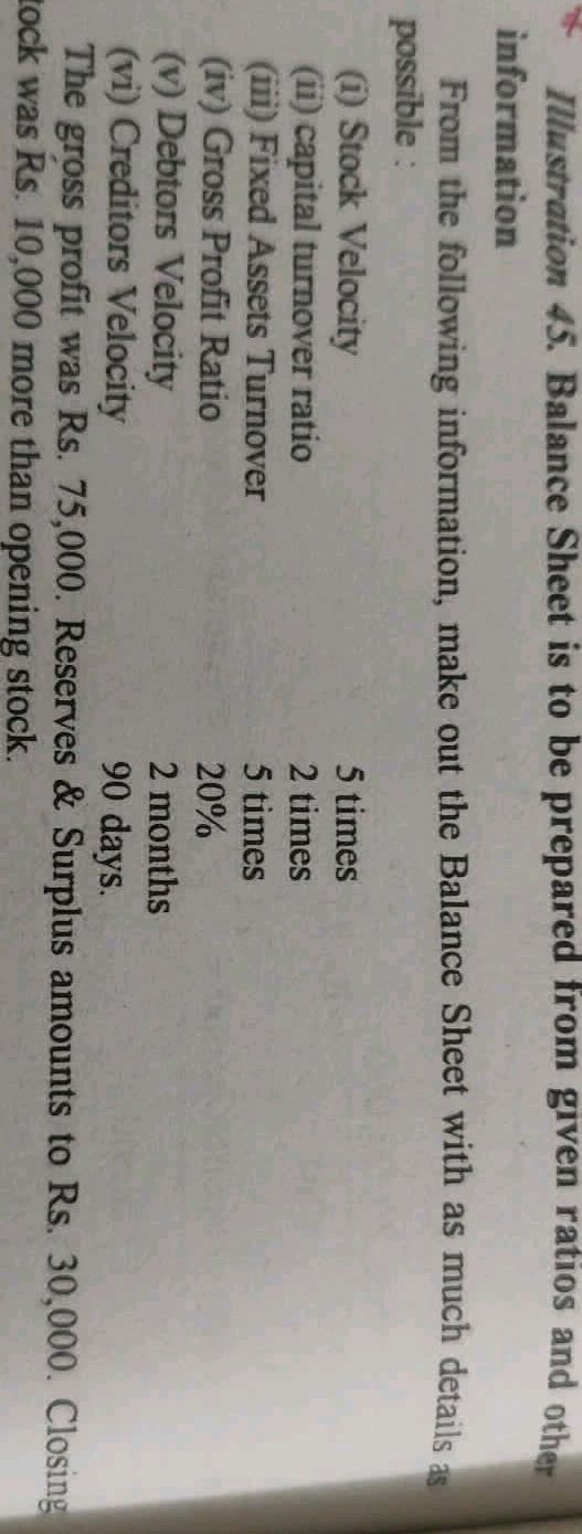 Illustration 45. Balance Sheet is to be | StudyX