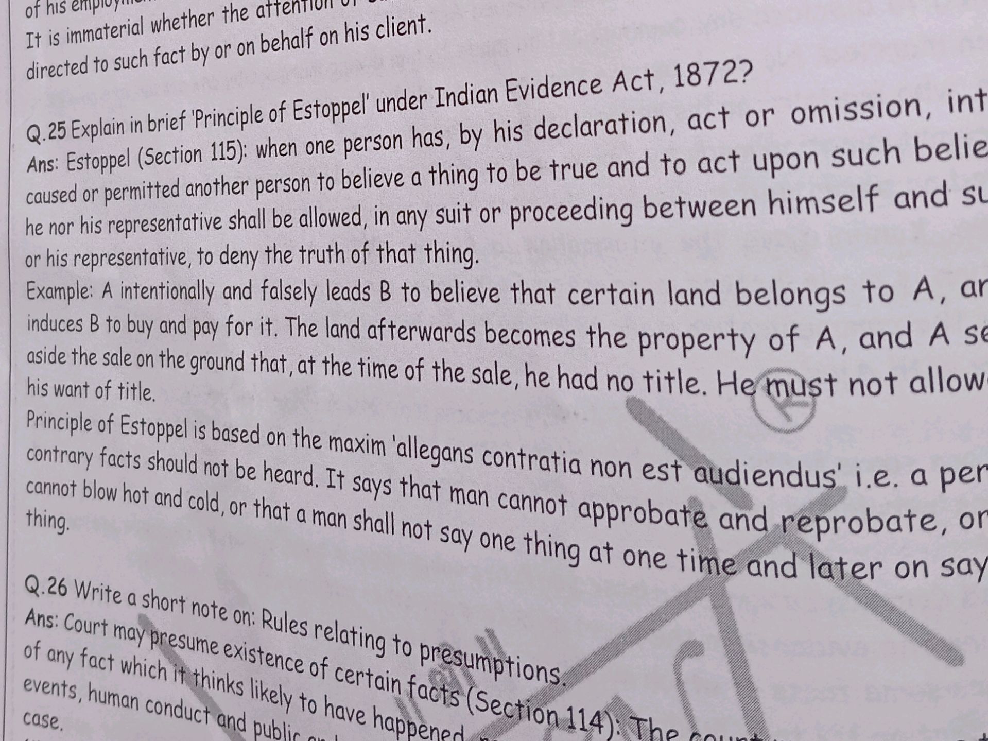 Q.25 Explain in brief 'Principle of | StudyX
