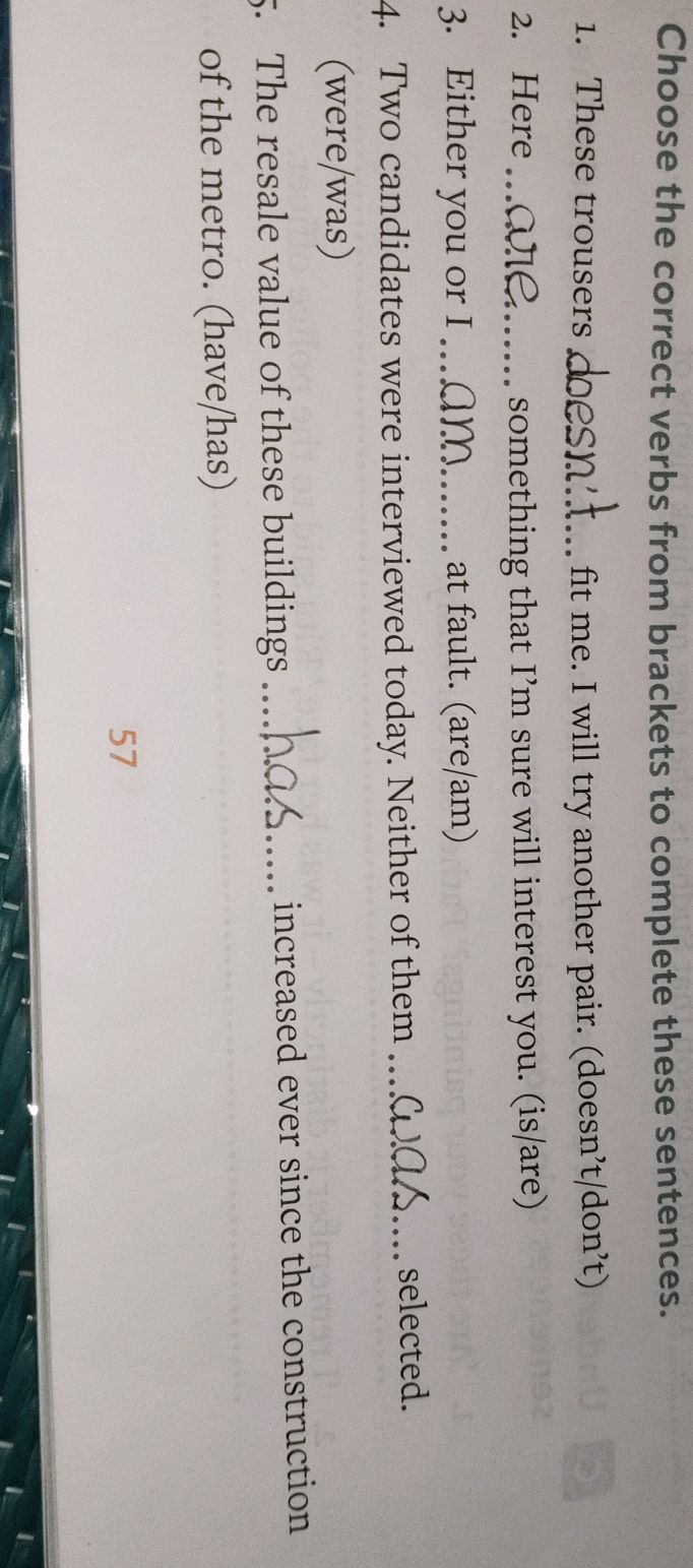 Choose the correct verbs from brackets to | StudyX