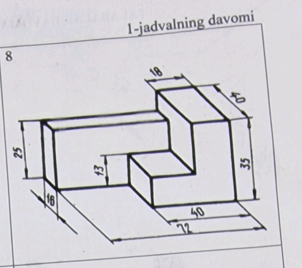 The image shows a 3D object with dimensions | StudyX