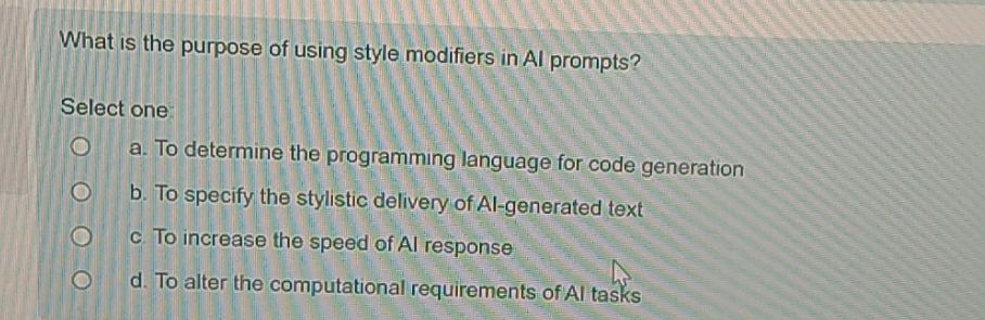 What is the purpose of using style modifiers | StudyX