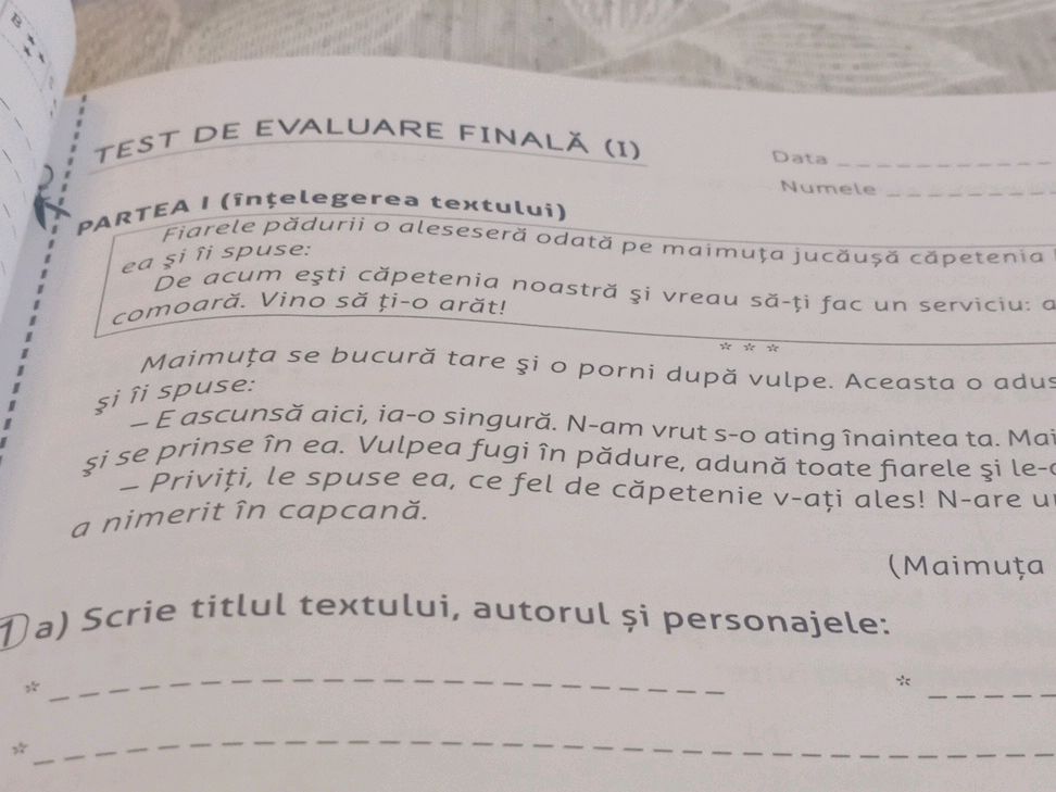 1 a) Scrie titlul textului, autorul și | StudyX