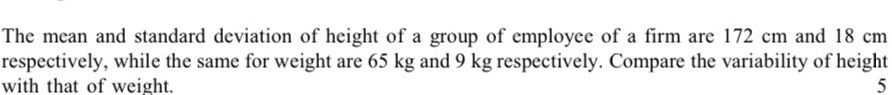The mean and standard deviation of height of | StudyX
