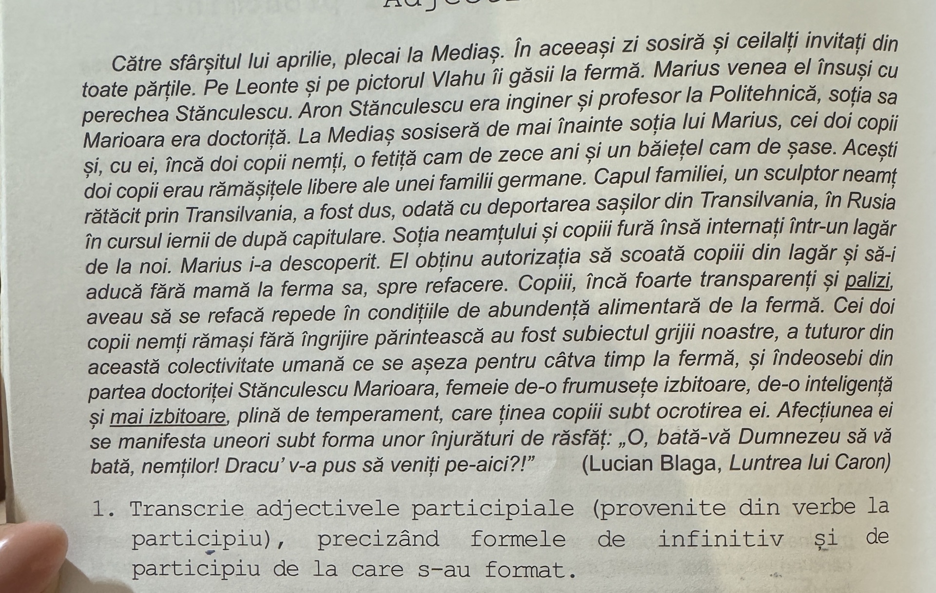 1. Transcrie adjectivele participiale | StudyX