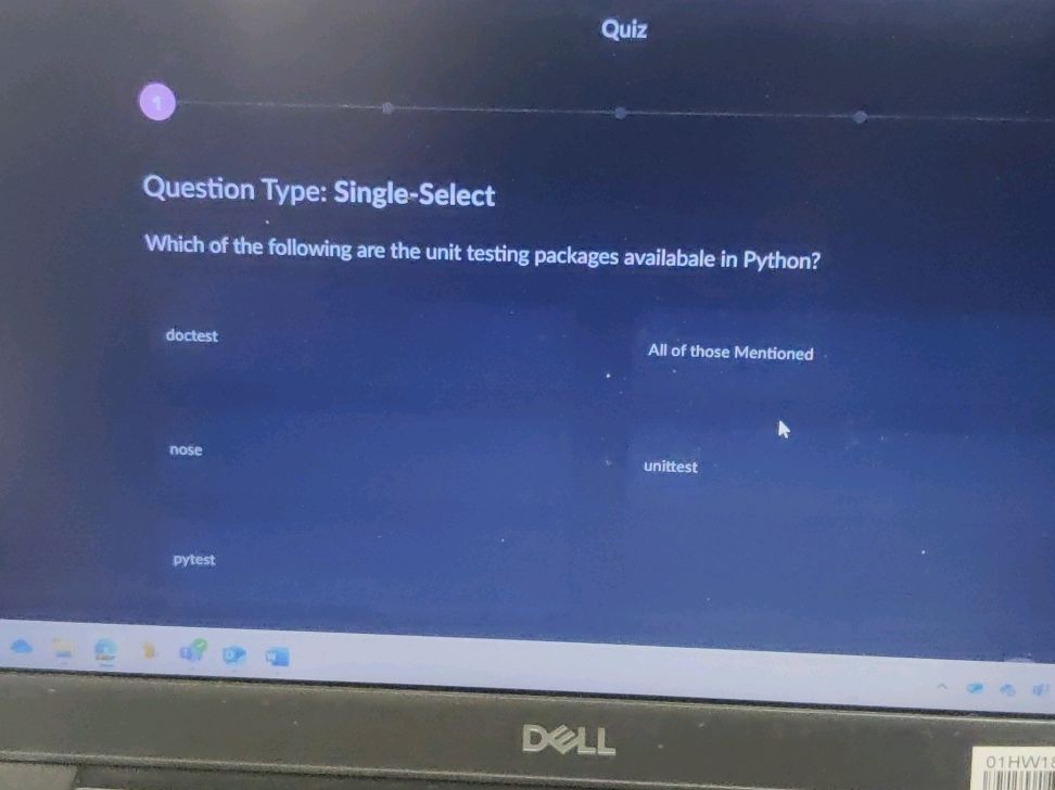 Which of the following are the unit testing | StudyX
