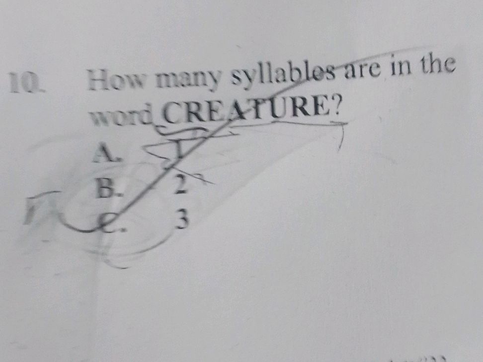 10. How many syllables are in the word | StudyX