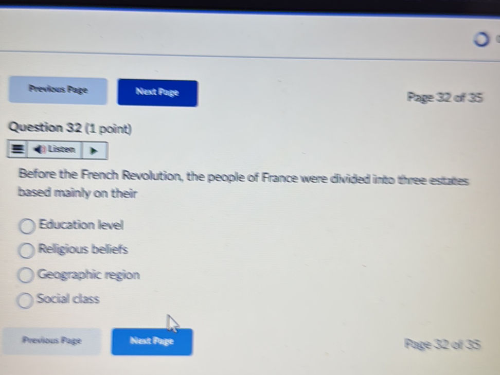 Question 32 (1 point) Before the French | StudyX
