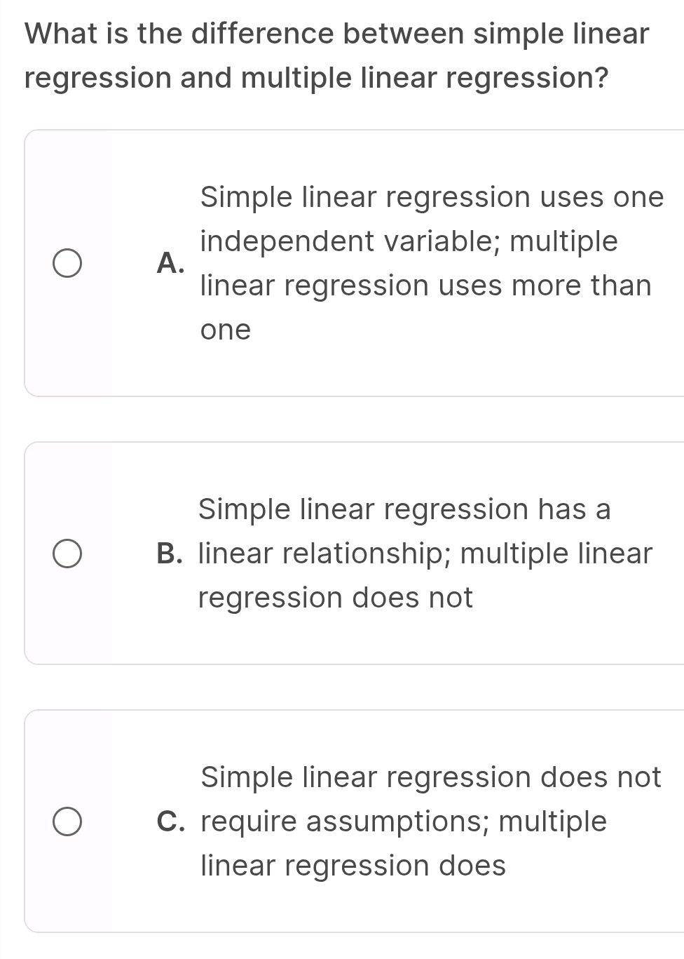 What is the difference between simple linear | StudyX