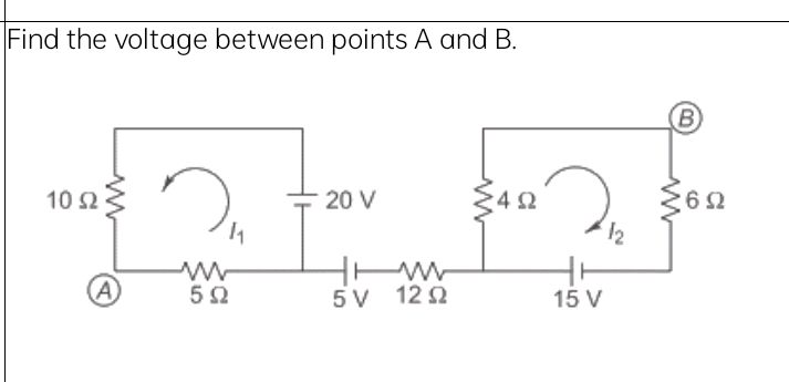 Find the voltage between points A and B. | StudyX