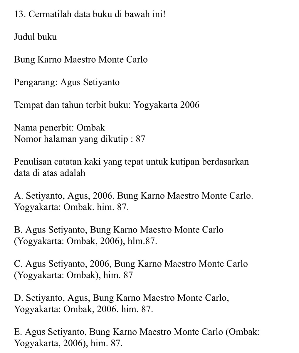 13. Cermatilah data buku di bawah ini! | StudyX