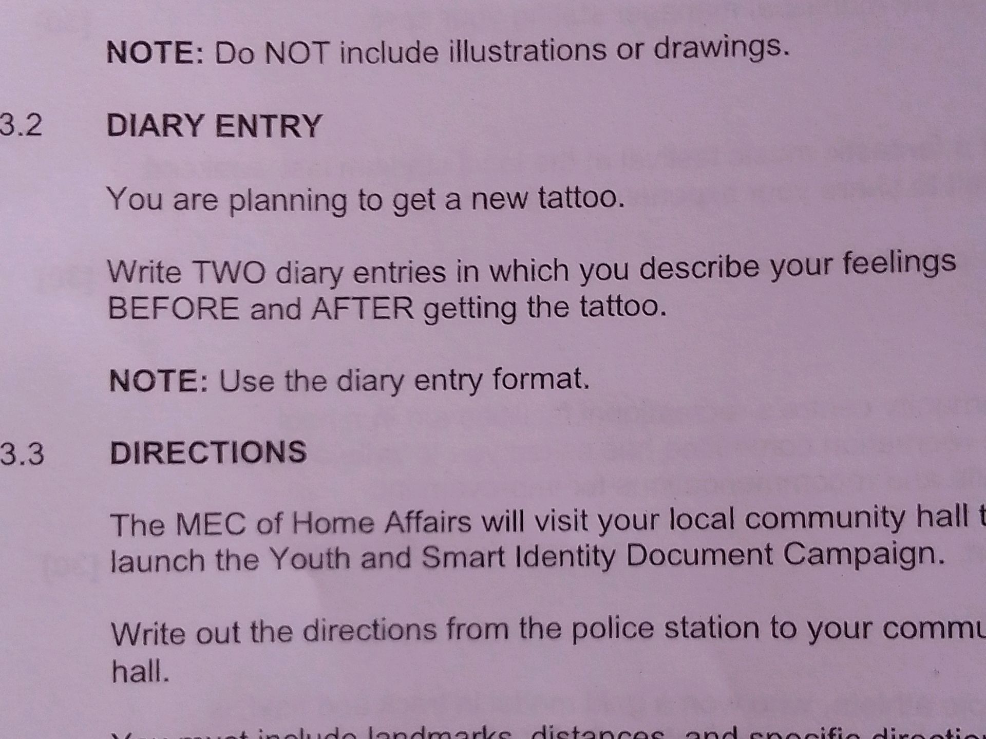 3. 2 DIARY ENTRY You are planning to get a | StudyX