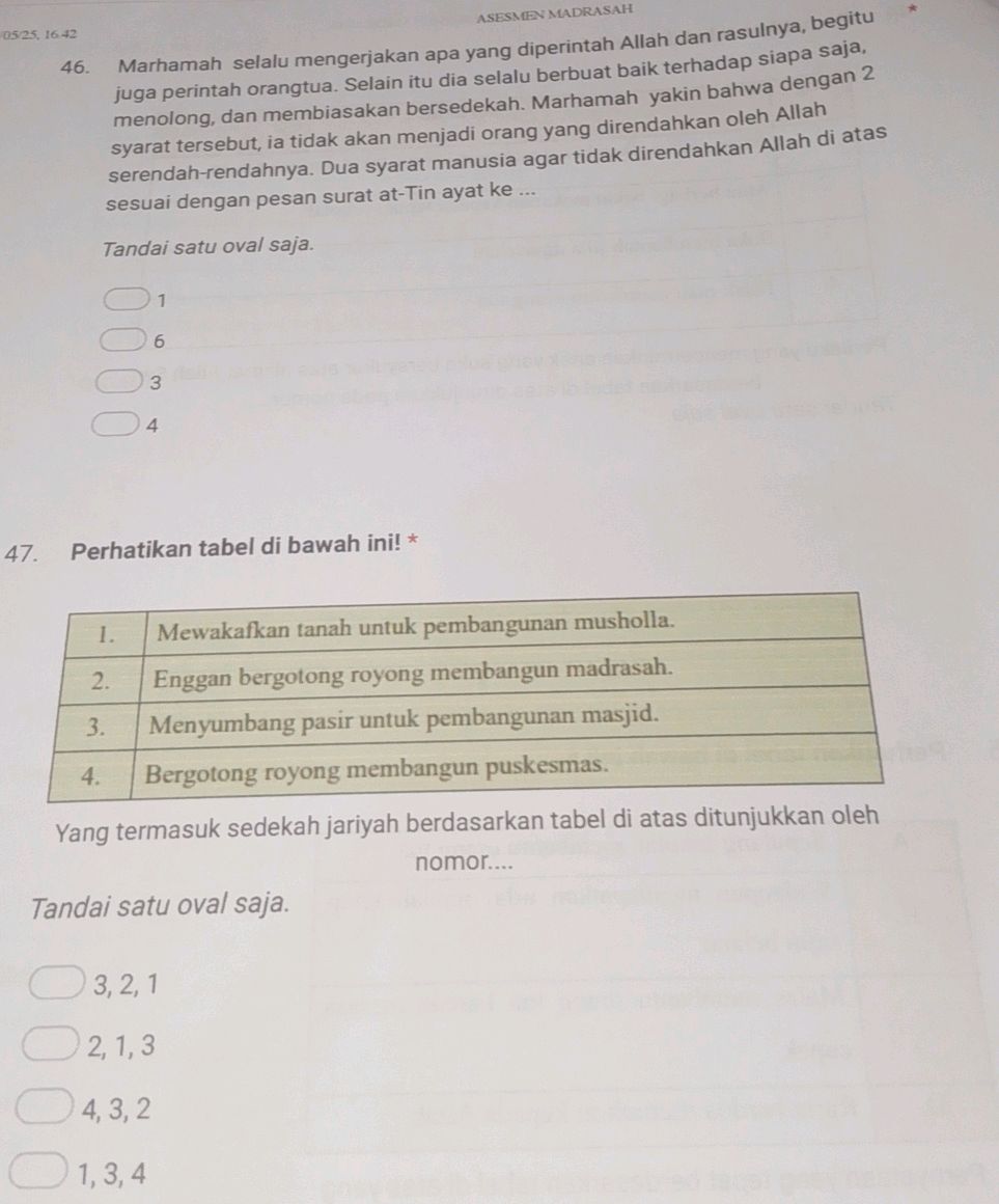 47. Perhatikan tabel di bawah ini! * | 1. | | StudyX