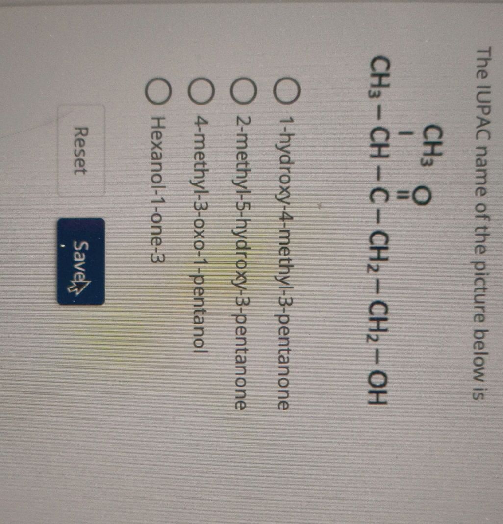 The IUPAC name of the picture below is | StudyX