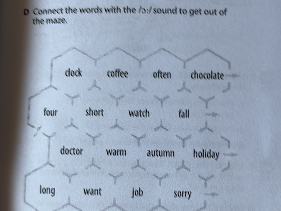 D Connect the words with the /ɔː/ sound to | StudyX