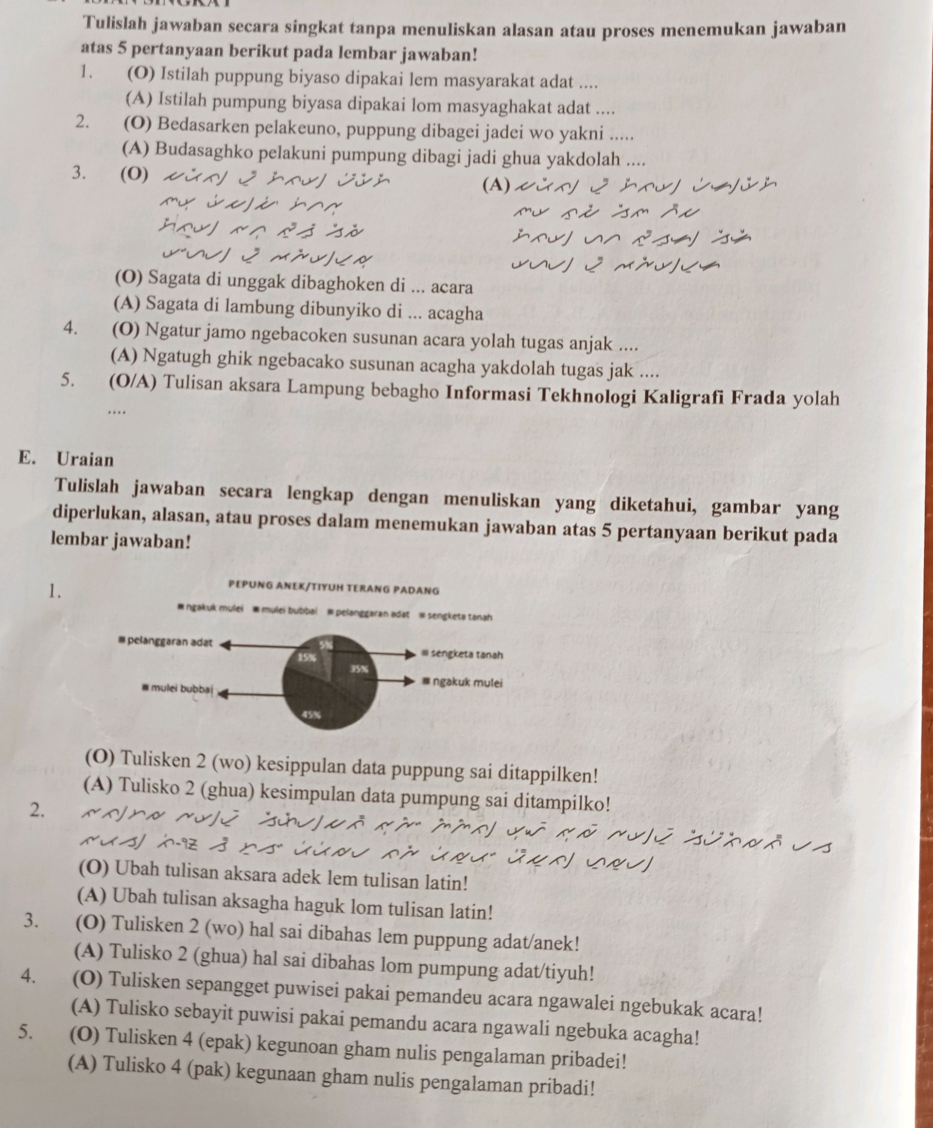 1. (O) Istilah puppung biyaso dipakai lem | StudyX