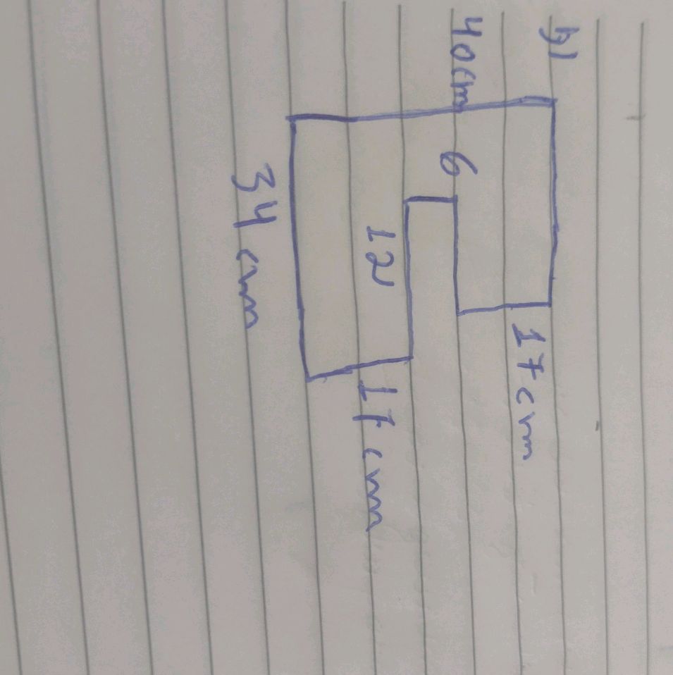 The image shows a composite shape with the | StudyX