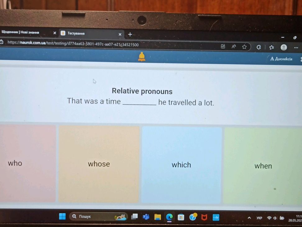 That was a time ______ he travelled a lot. | StudyX