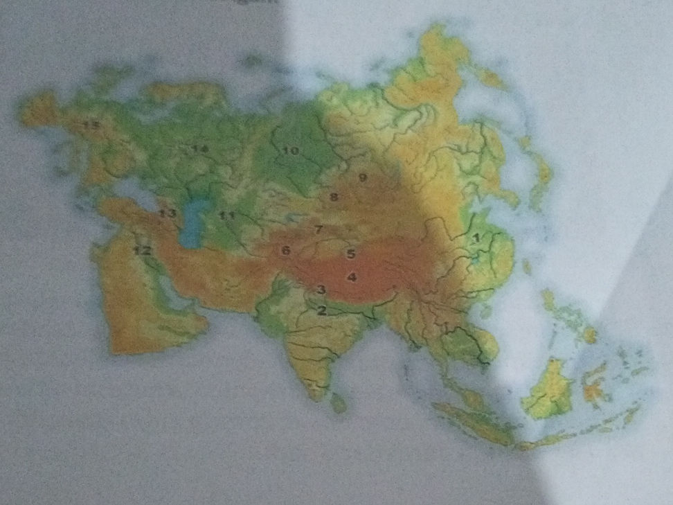 The image is a map of Asia with numbered | StudyX