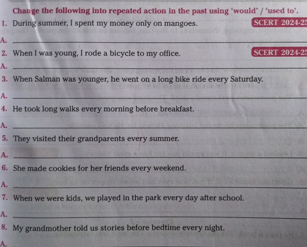 Change the following into repeated action in | StudyX