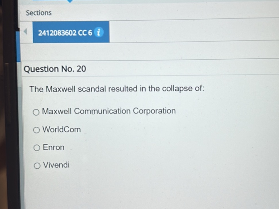 The Maxwell scandal resulted in the collapse | StudyX