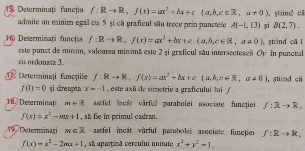 15. Determinați funcția $f: extbf{R} | StudyX
