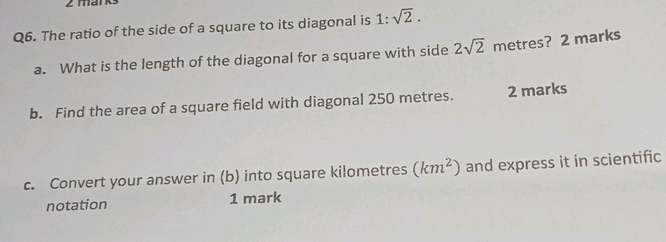Q6. The ratio of the side of a square to its | StudyX