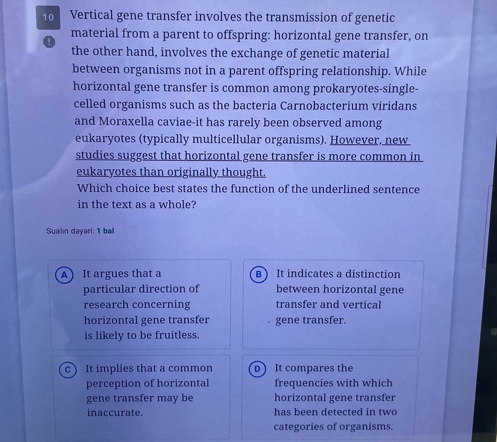 Vertical gene transfer involves the | StudyX