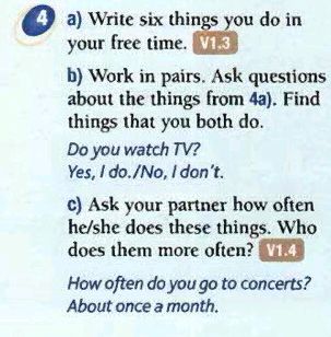 a) Write six things you do in your free | StudyX