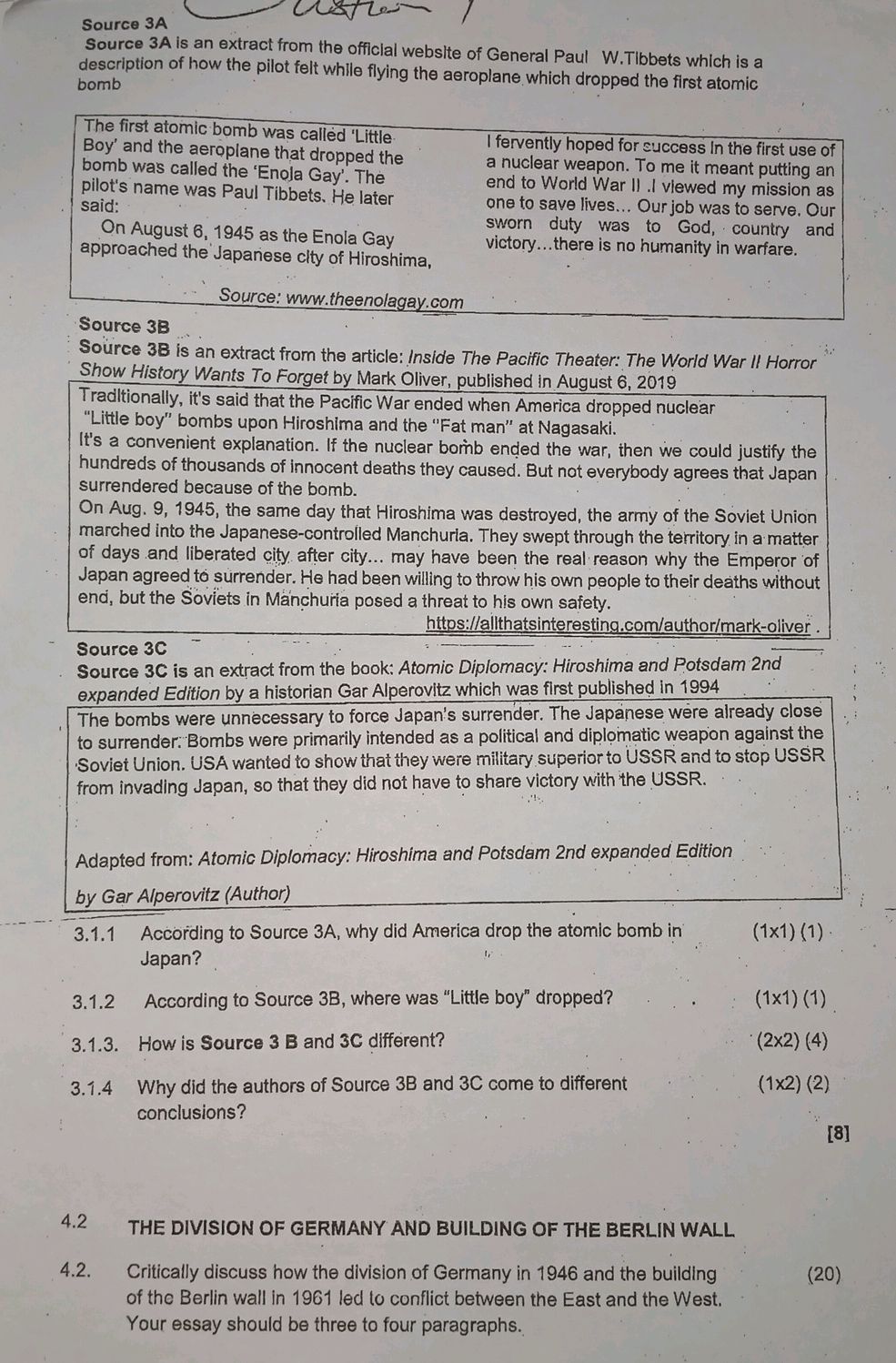 3.1.1 According to Source 3A, why did | StudyX