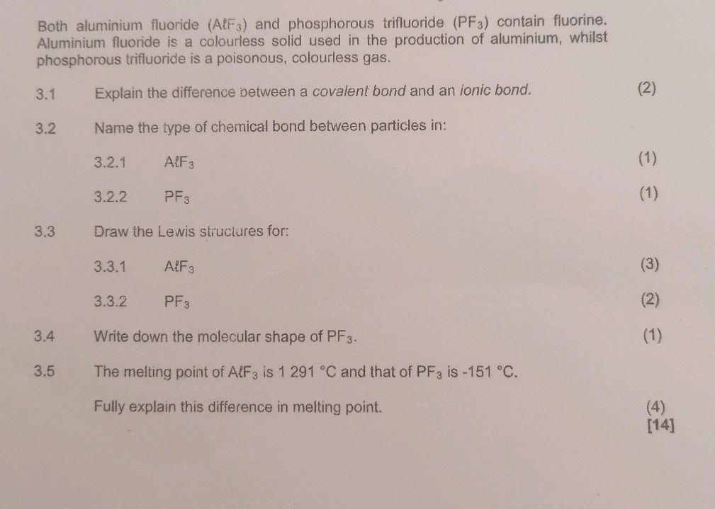 Both aluminium fluoride (AlF3) and | StudyX