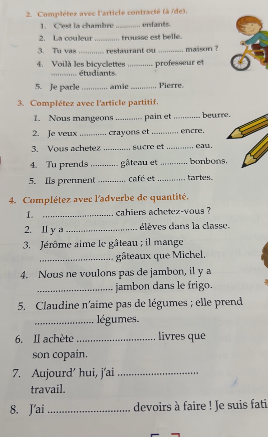 2. Complétez avec l'article contracté (à / | StudyX