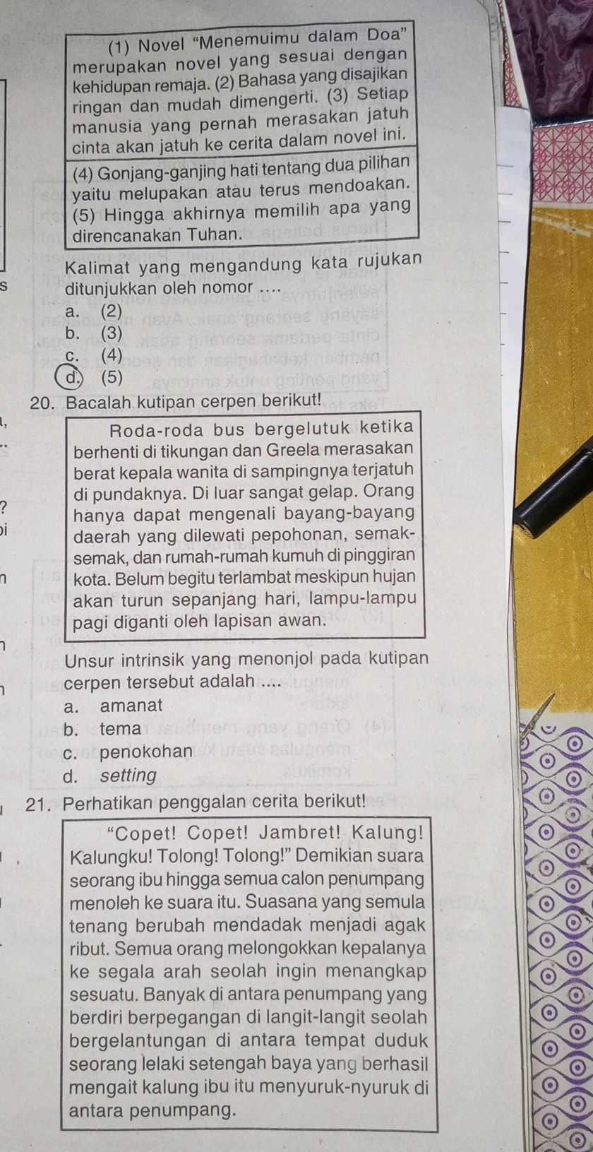 19. Kalimat yang mengandung kata rujukan | StudyX