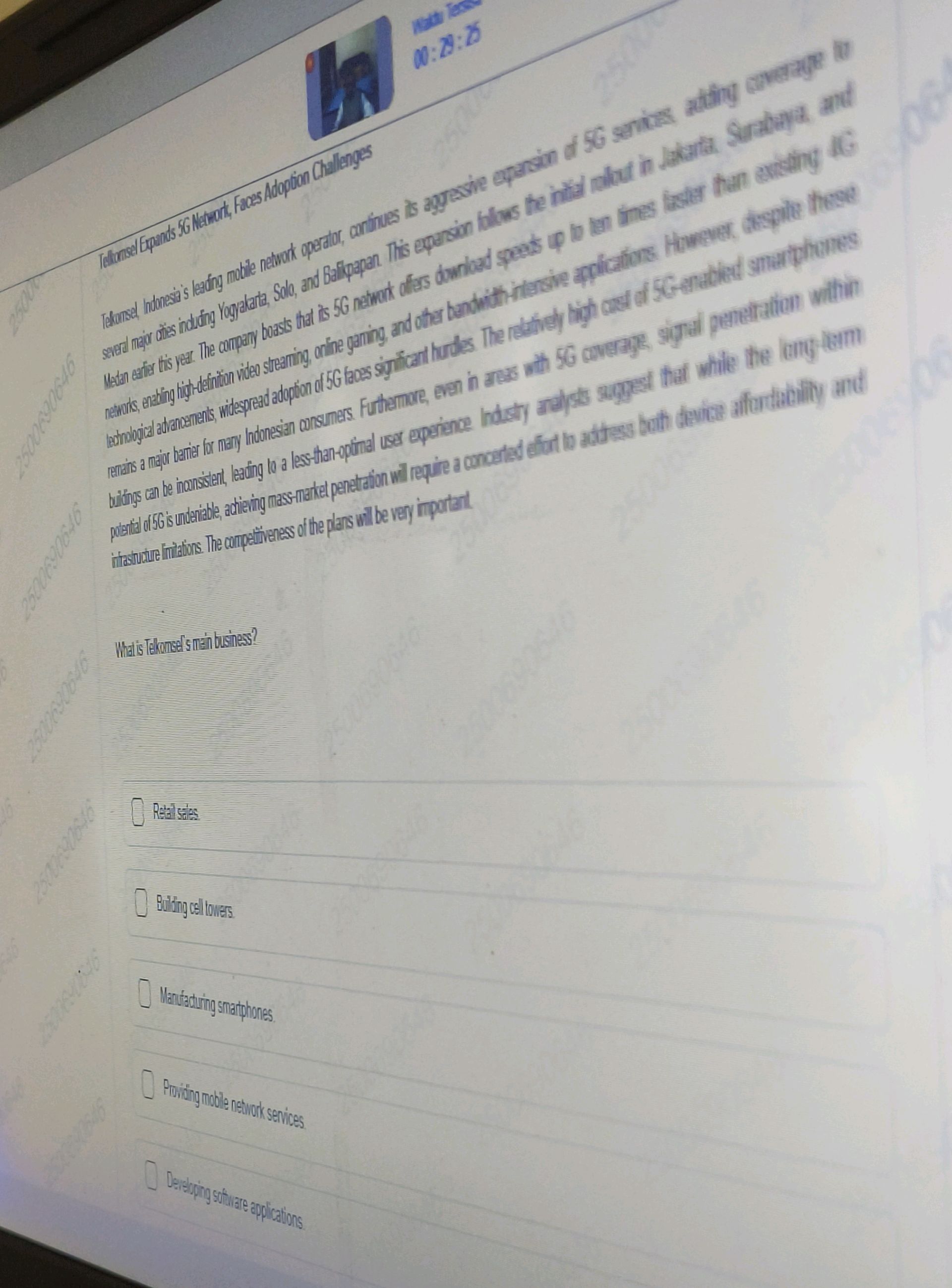 What is Telkomsel's main business? Retail | StudyX