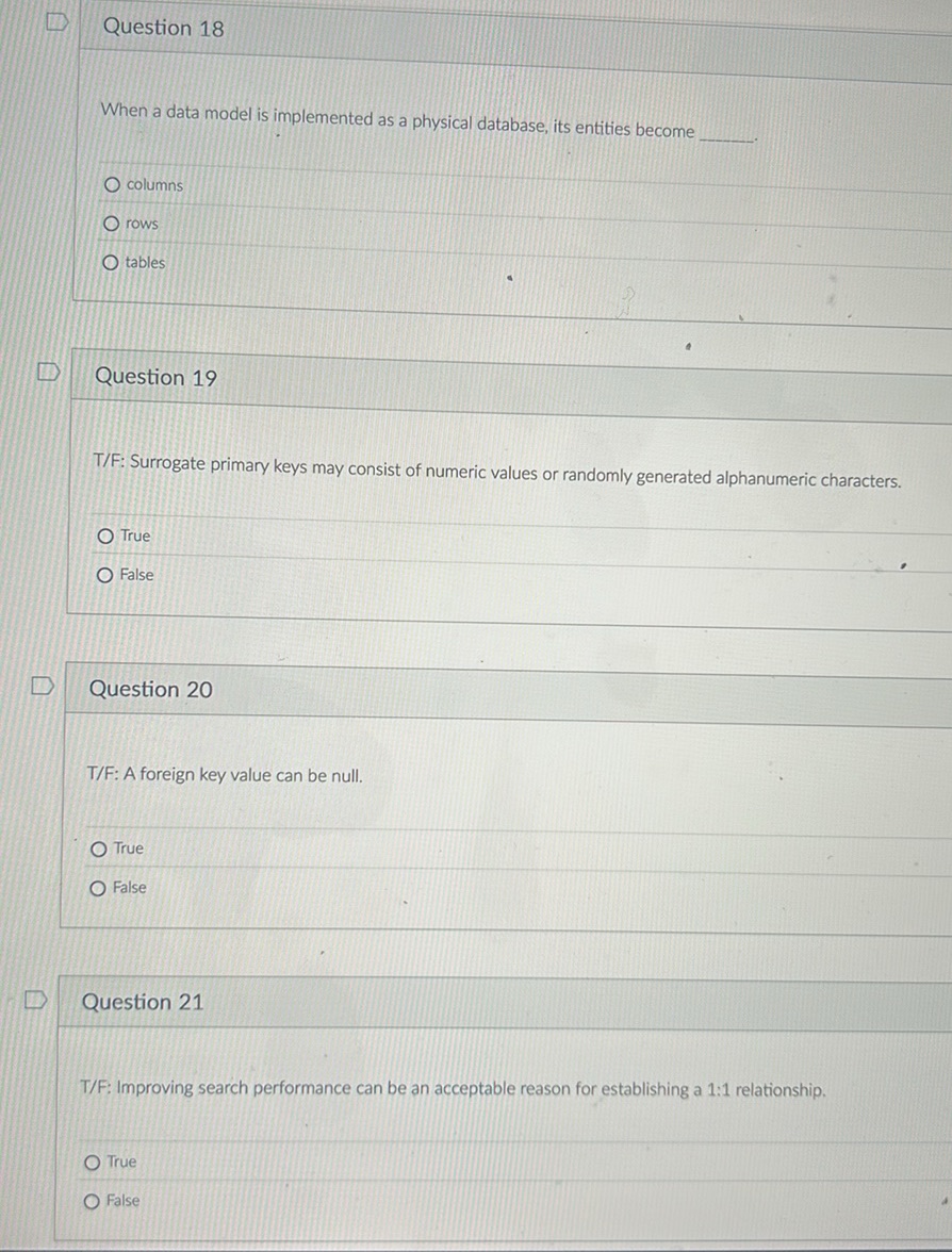 Question 18 When a data model is | StudyX