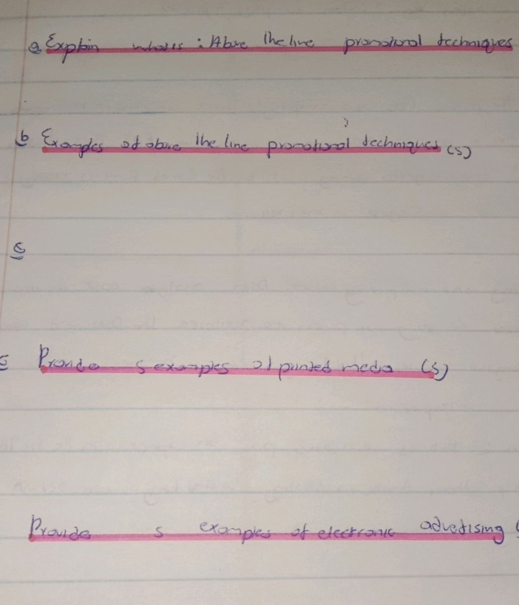 a Explain what is: Above the line | StudyX