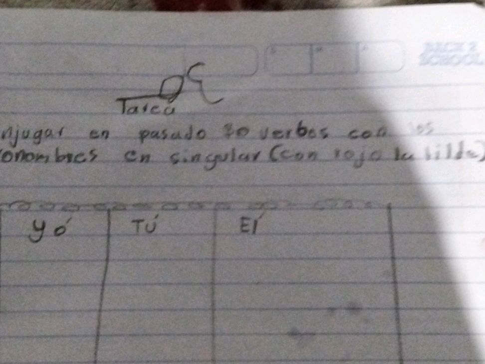 Tarea Conjugar en pasado 10 verbos con los | StudyX