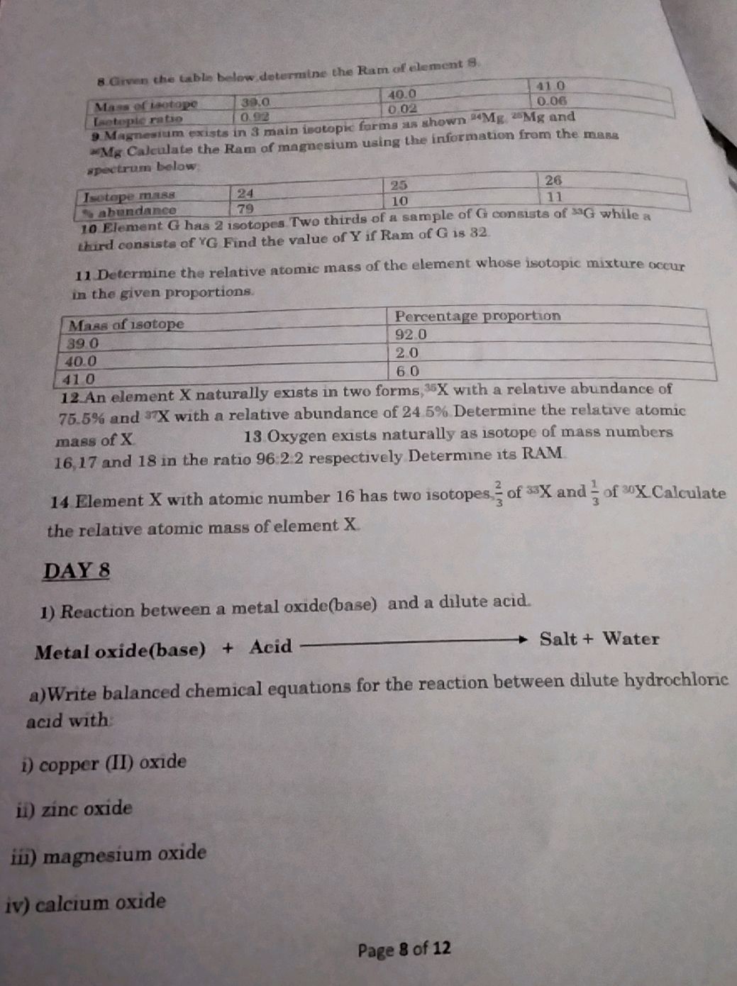 8. Given the table below determine the Ram | StudyX