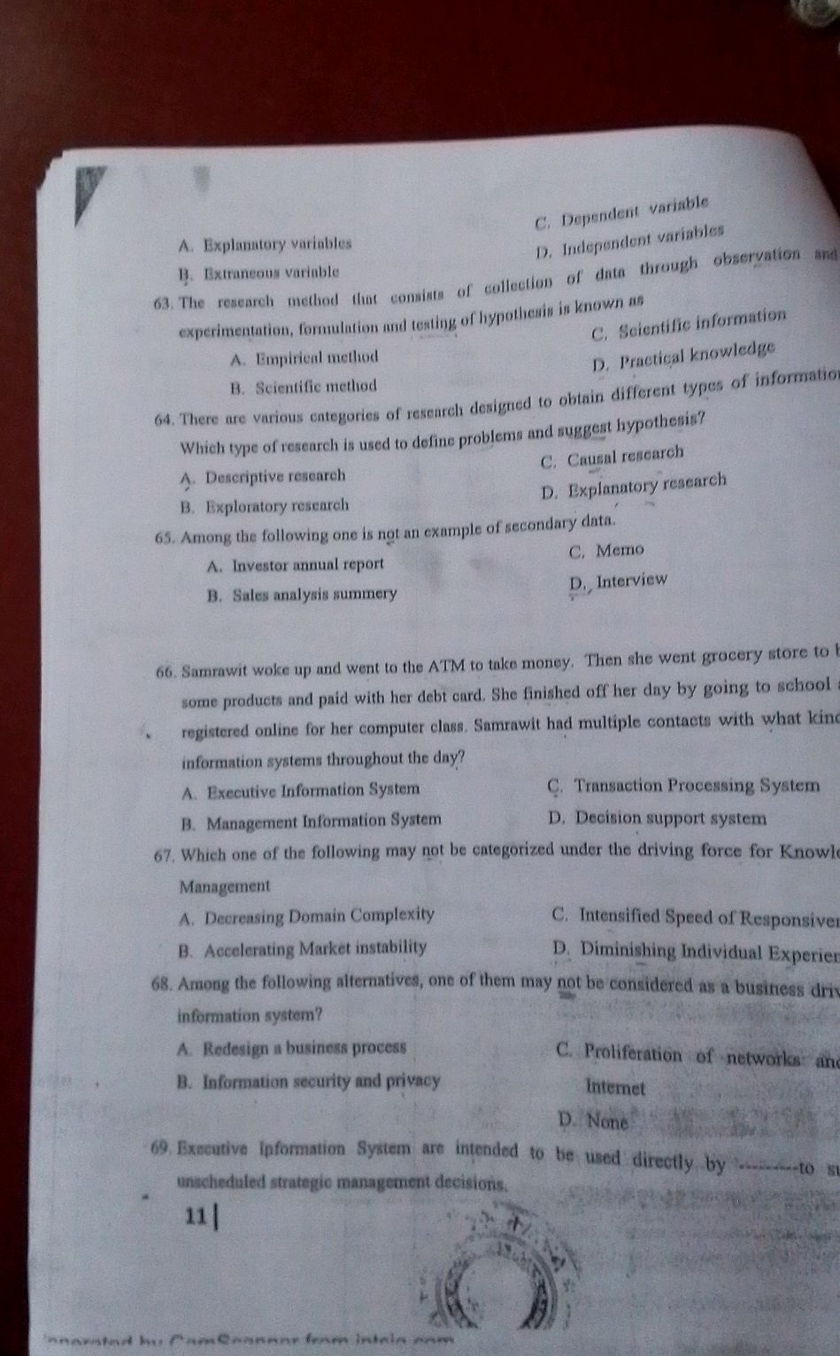 63. The research method that consists of | StudyX