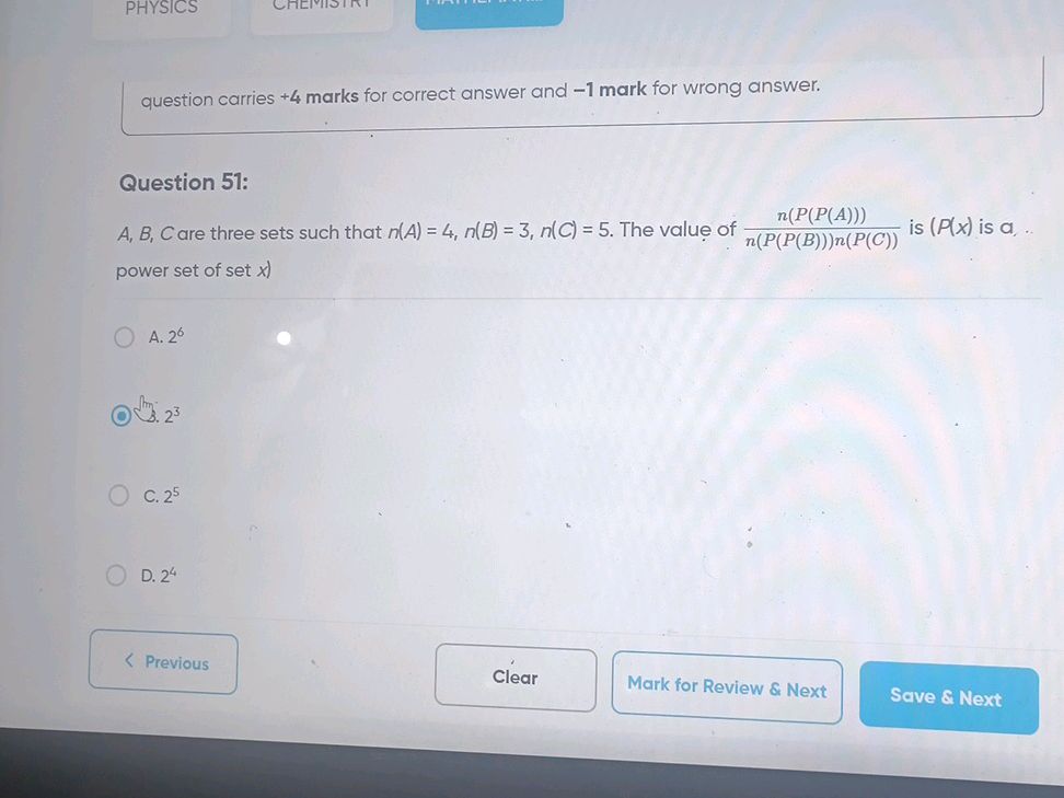 Question 51: A, B, C are three sets such | StudyX