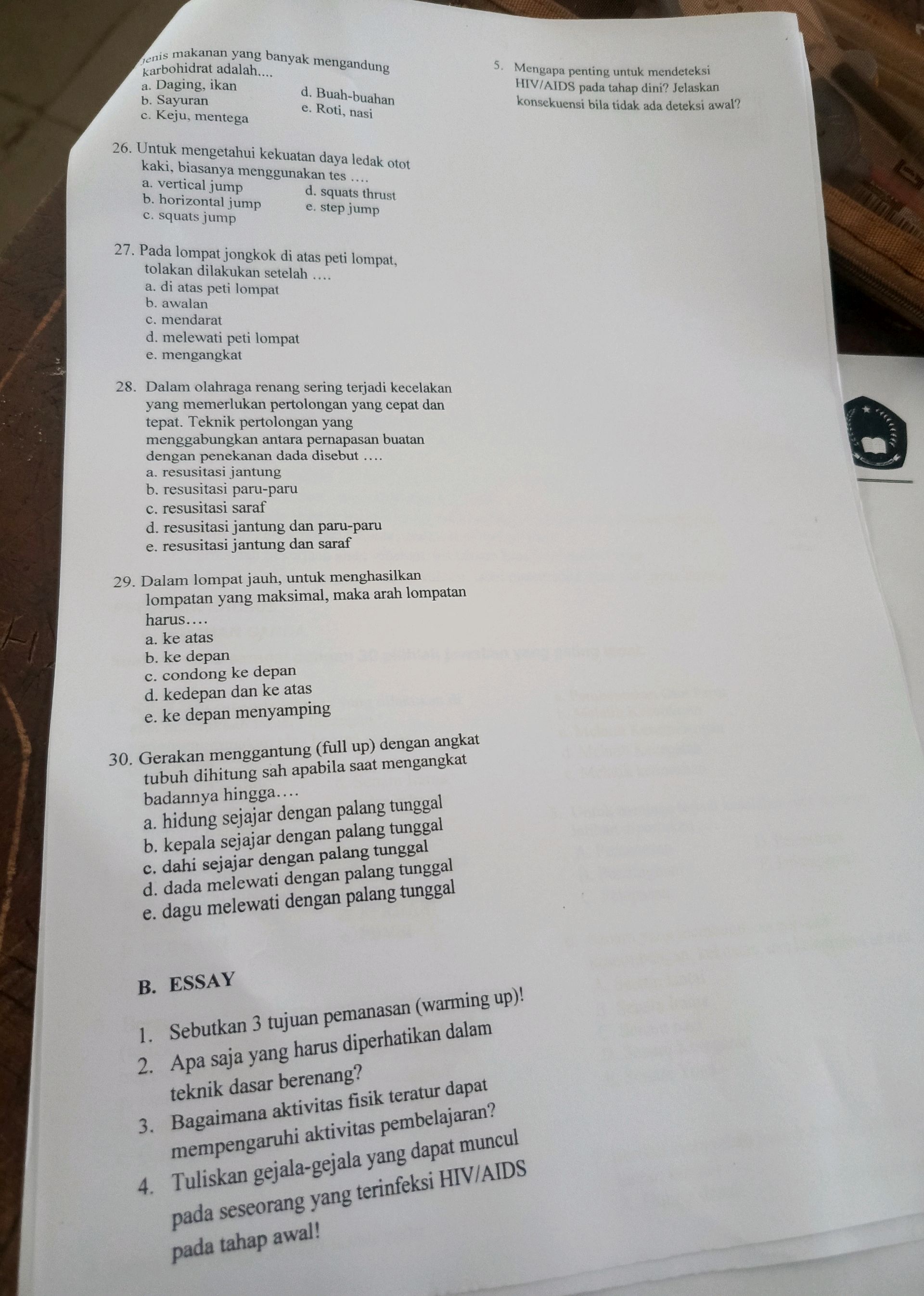 26. Untuk mengetahui kekuatan daya ledak | StudyX