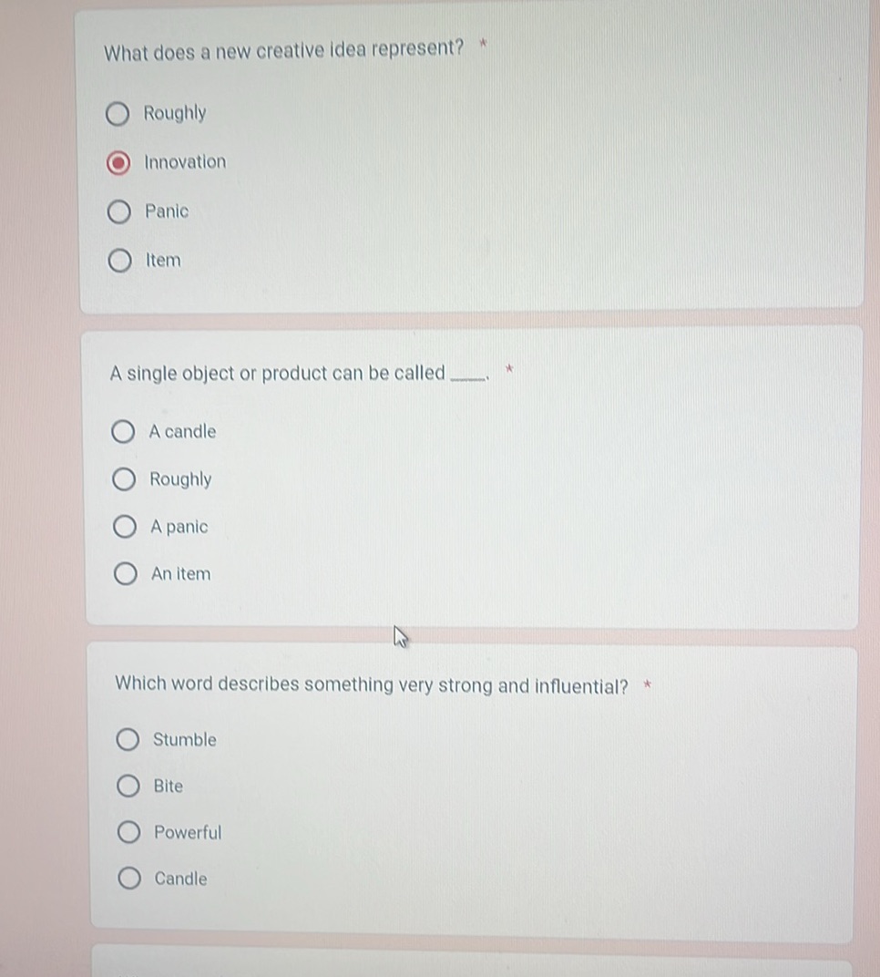 What does a new creative idea represent? | StudyX