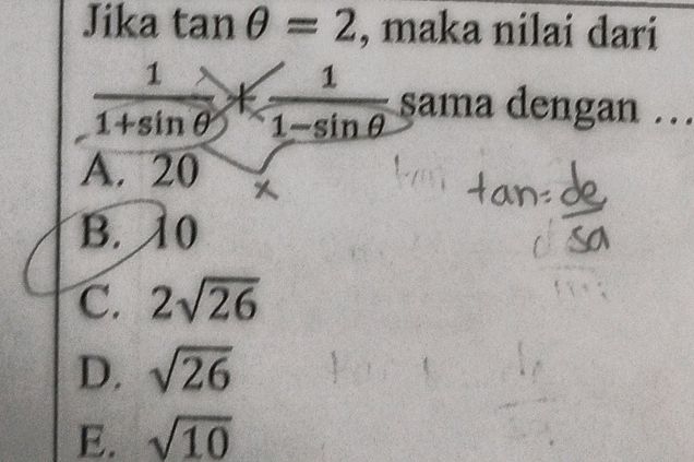 Jika $ = 2$, maka nilai dari $ {1}{1+ } | StudyX