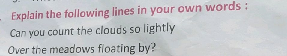 Explain the following lines in your own | StudyX