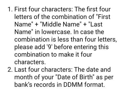First four characters: The first four