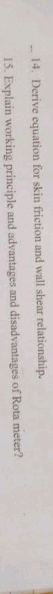 14. Derive equation for skin friction and | StudyX