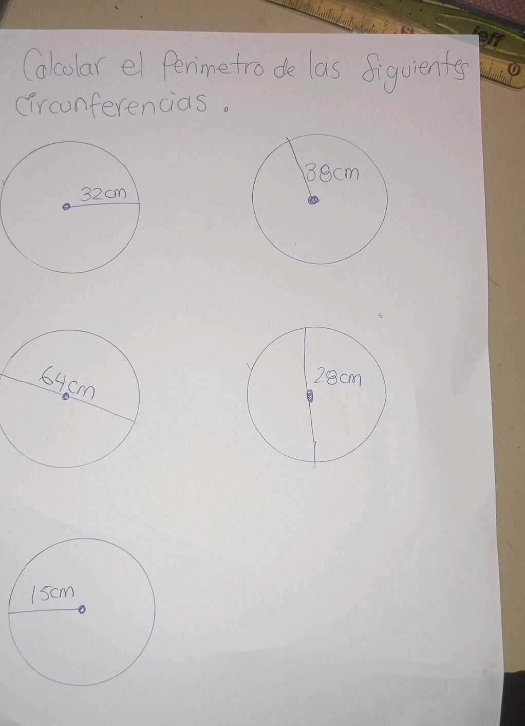 Calcular el Perimetro de las siguientes | StudyX